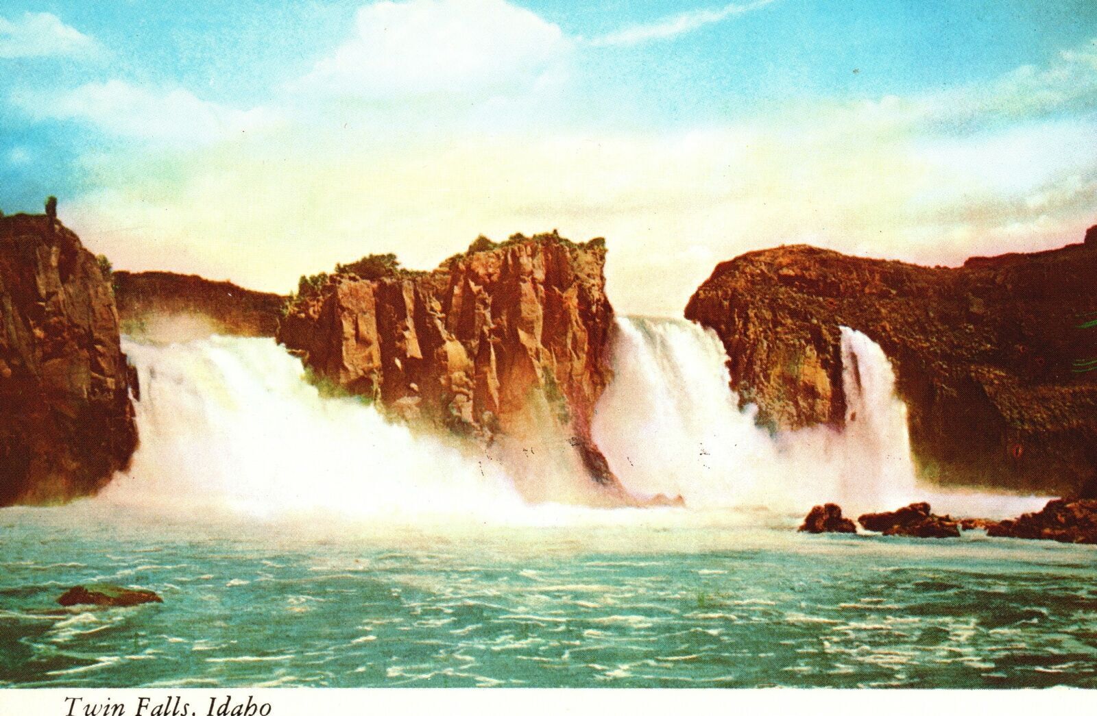 Vintage Postcard Twin Falls Electric Power Source Beautiful Snake River ...