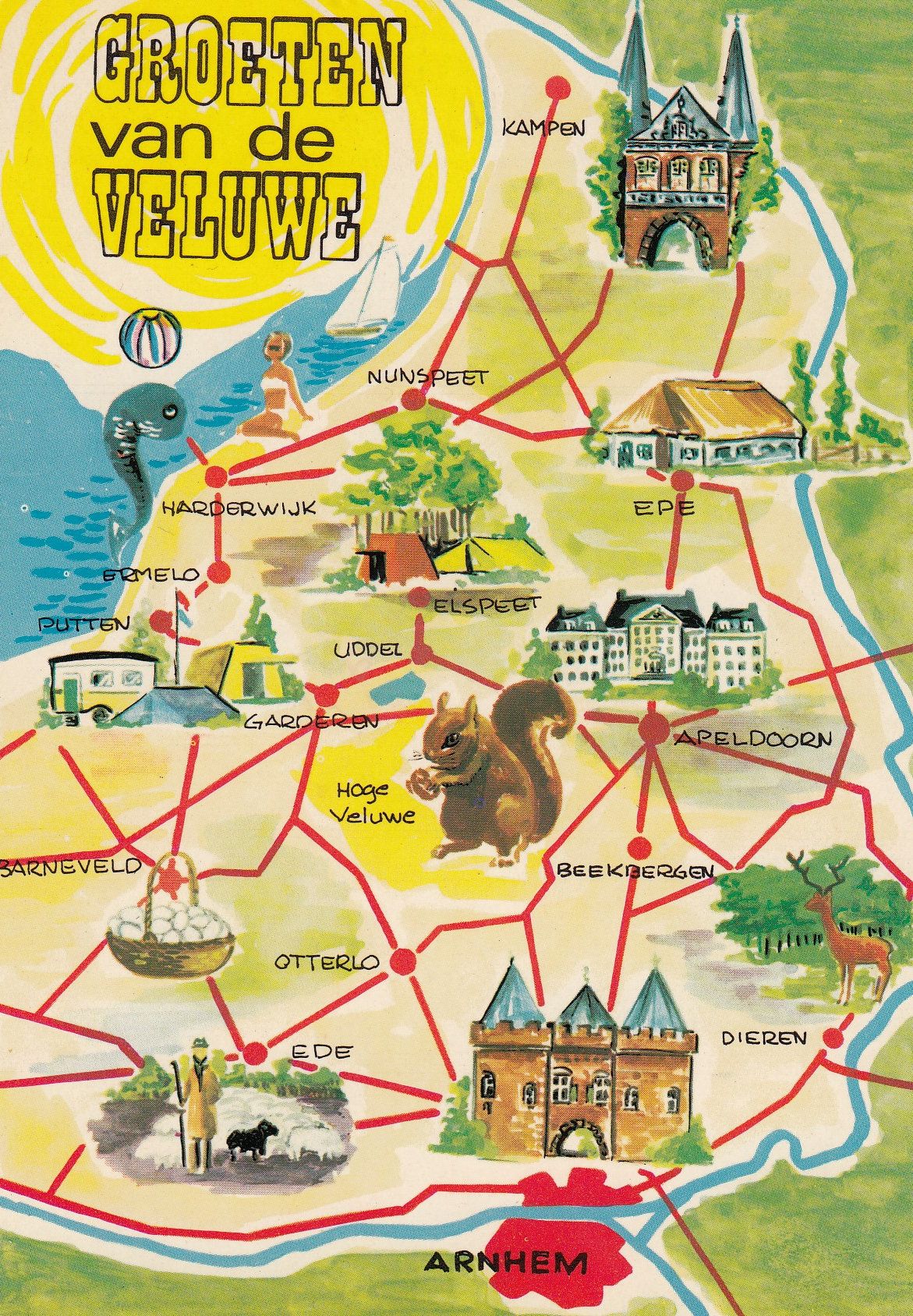 Groeten Van De Veluwe Dutch Map Postcard | Europe - Germany - Other ...