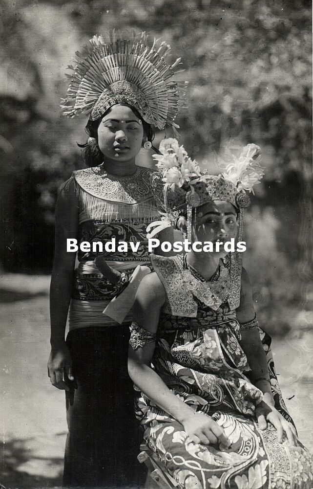 indonesia, BALI, Native Legong and Djanger Dancing Girls (1920s) RPPC ...