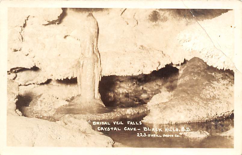 Bridal Veil Falls Crystal Cave, real photo Black Hills SD | United ...