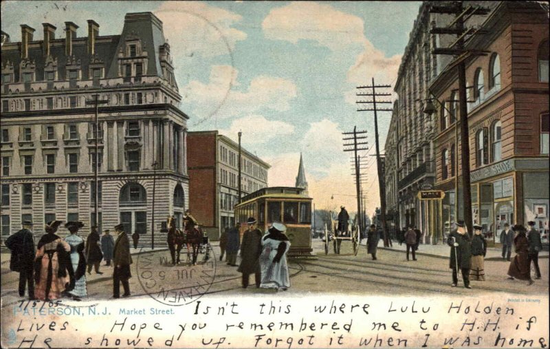 Tuck Paterson New Jersey NJ Trolley Streetcar c1910 Vintage Postcard ...