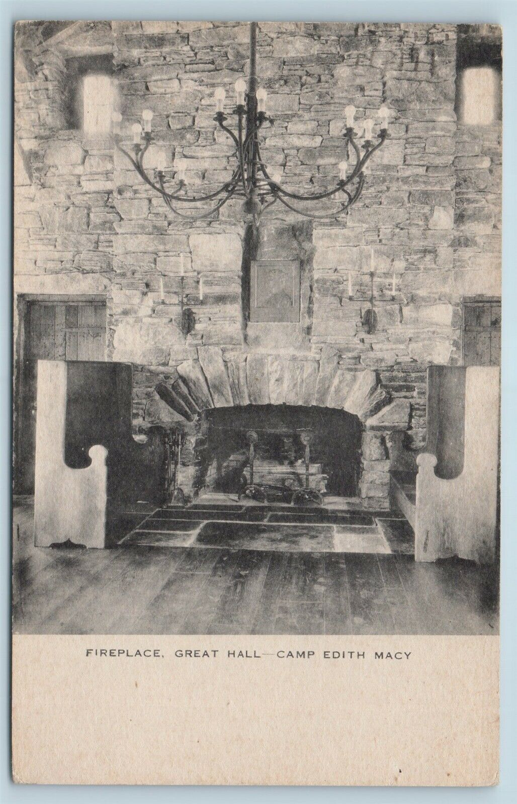 Postcard NY Pleasantville Camp Edith Macy Girl Scout Fireplace Great ...