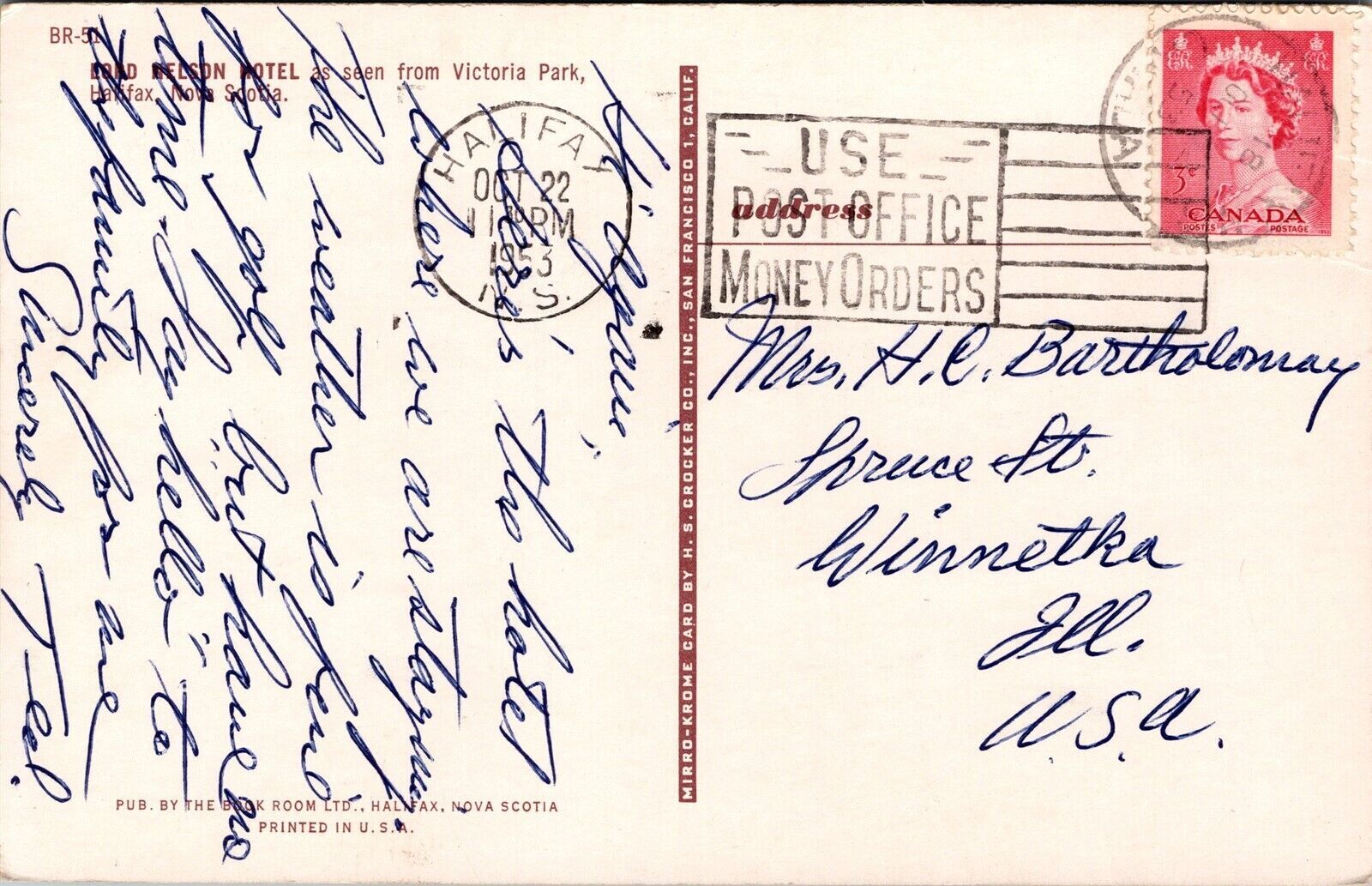 Vtg Lord Nelson Hotel Halifax Nova Scotia Canada 1950s Postcard ...