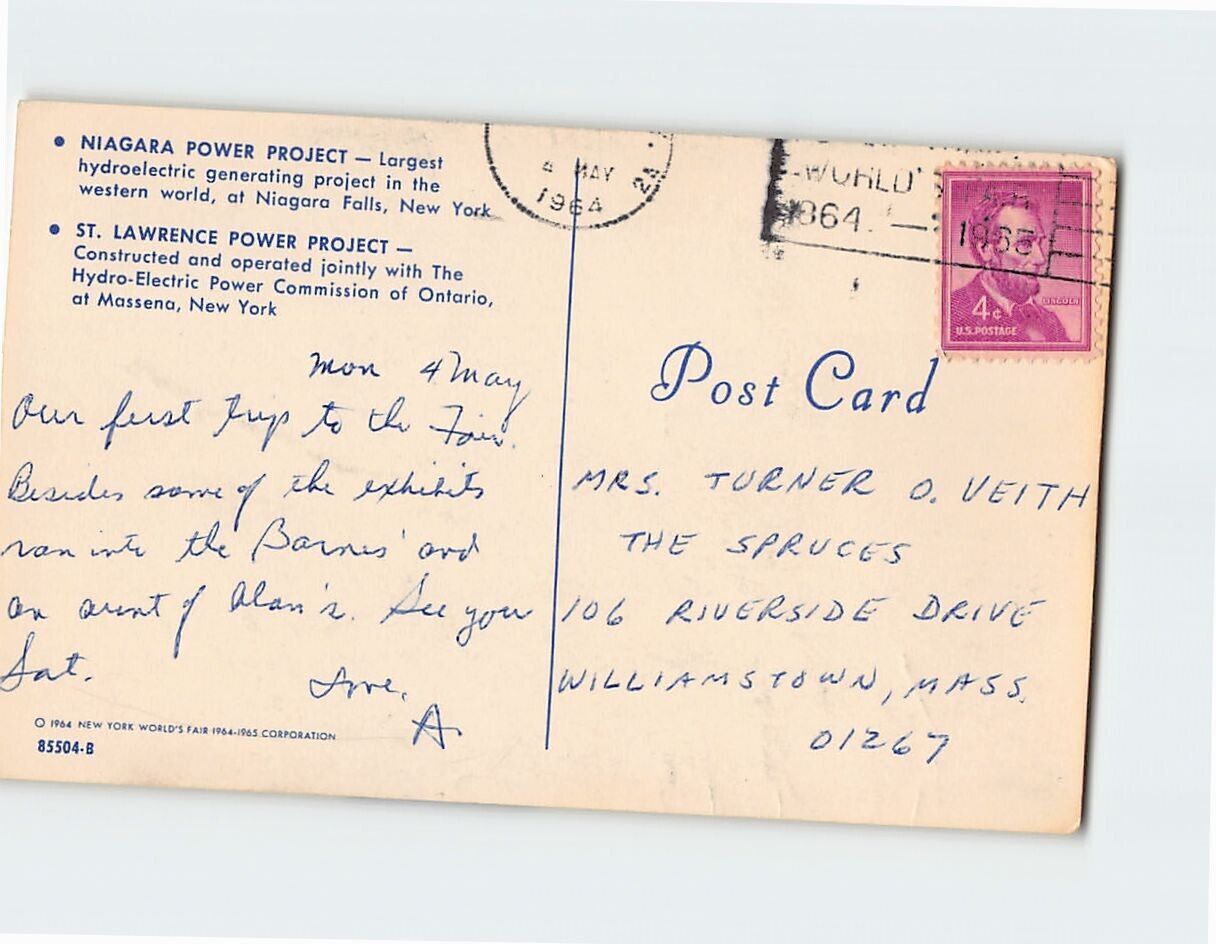 Postcard Robert Moses Niagara Power Plant & St. Lawrence Power Dam, New ...