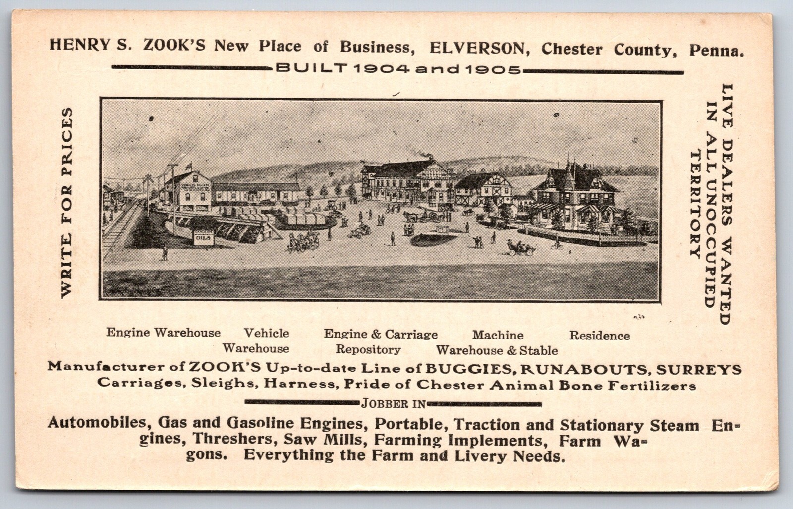 Elverson PA~Henry S Zook Factory~Engine Warehouse~Runabouts~Farm Livery ...