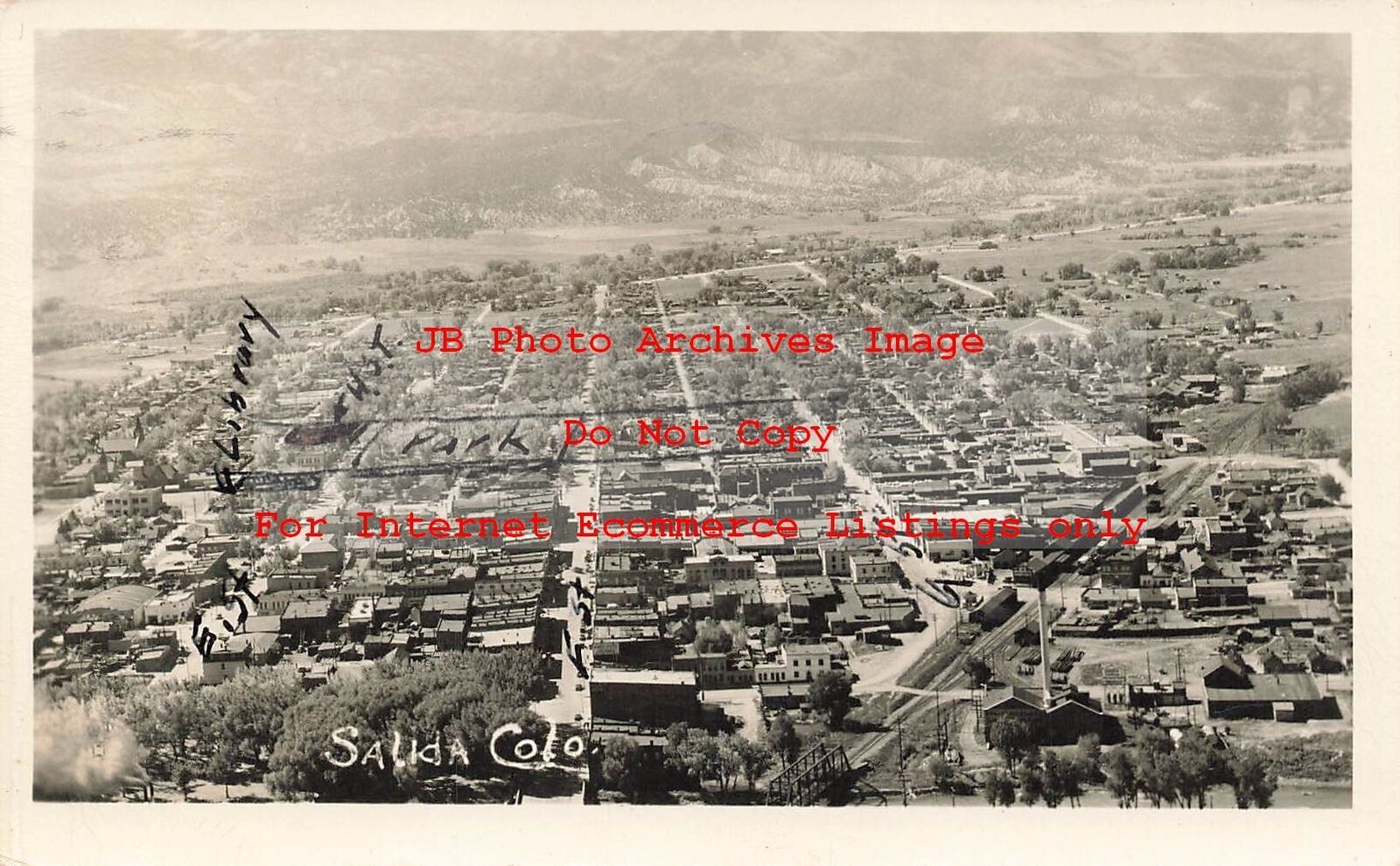 CO, Salida, Colorado, RPPC, City Scene, Aerial View, 1952 PM, Photo ...