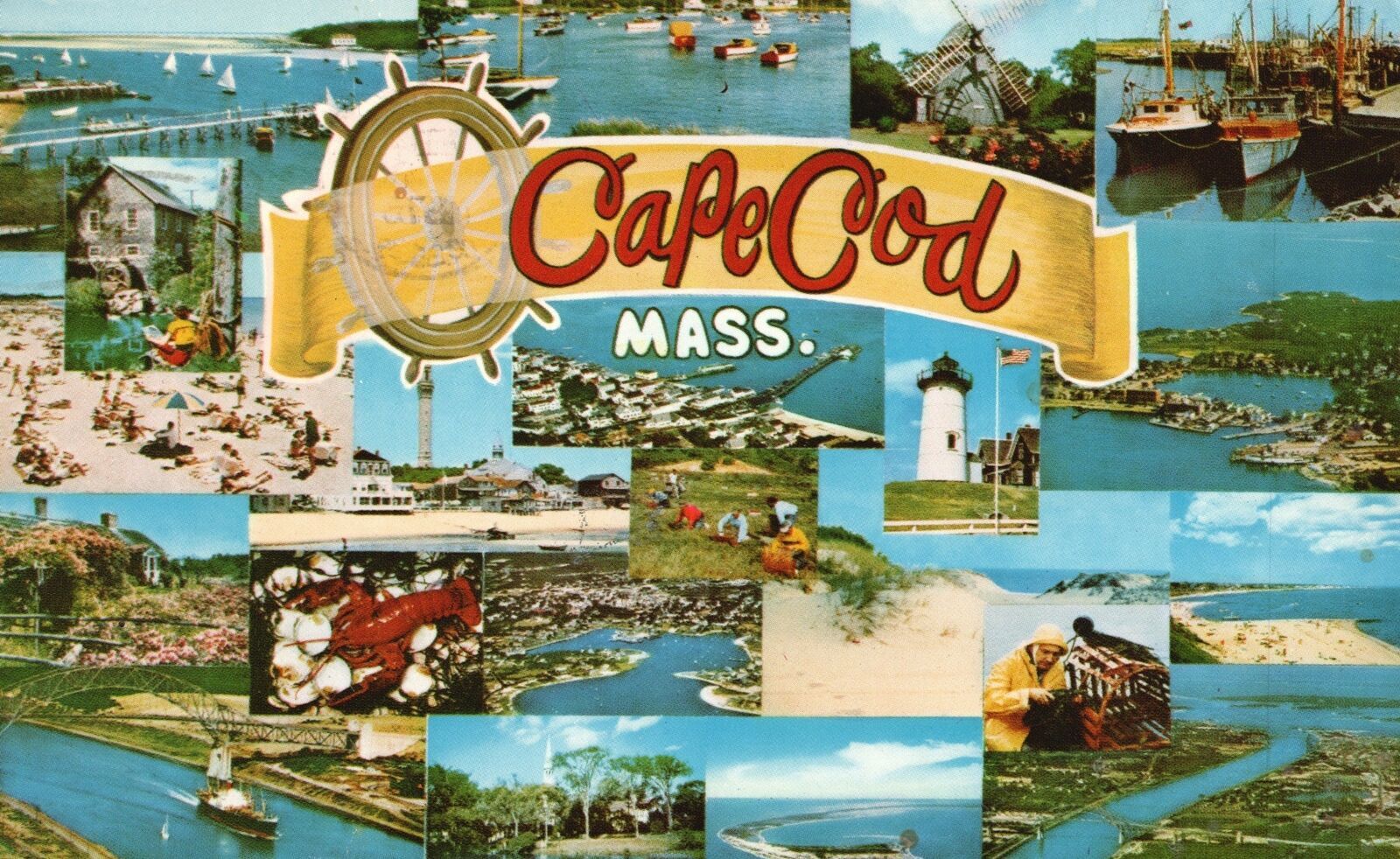 Postcard Fine Beaches Picturesque Sand Dunes Windmills Lighthouses Cape ...