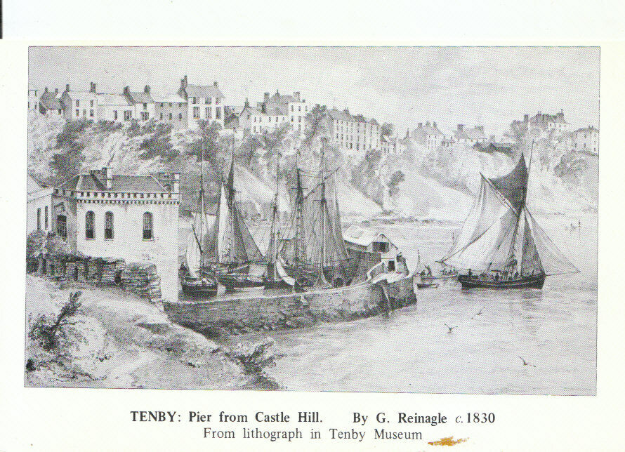 Wales Postcard - Tenby - Pier from Castle Hill - Pembrokeshire - Ref ...