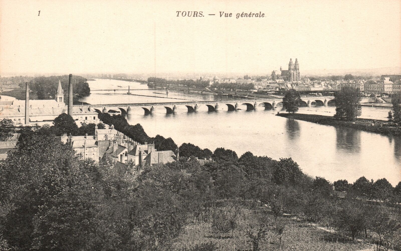 Vintage Postcard 1910's General View Tours largest cities Centre-Val de ...