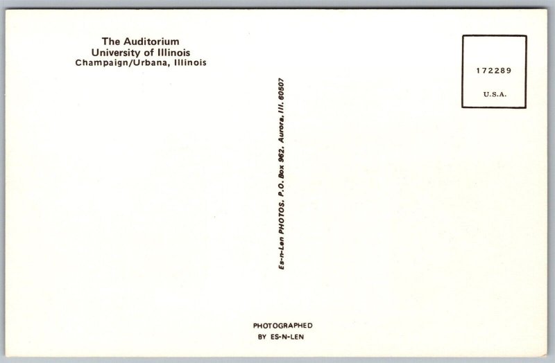 Vtg Champaign IL the Auditorium University of Illinois 1950s View ...