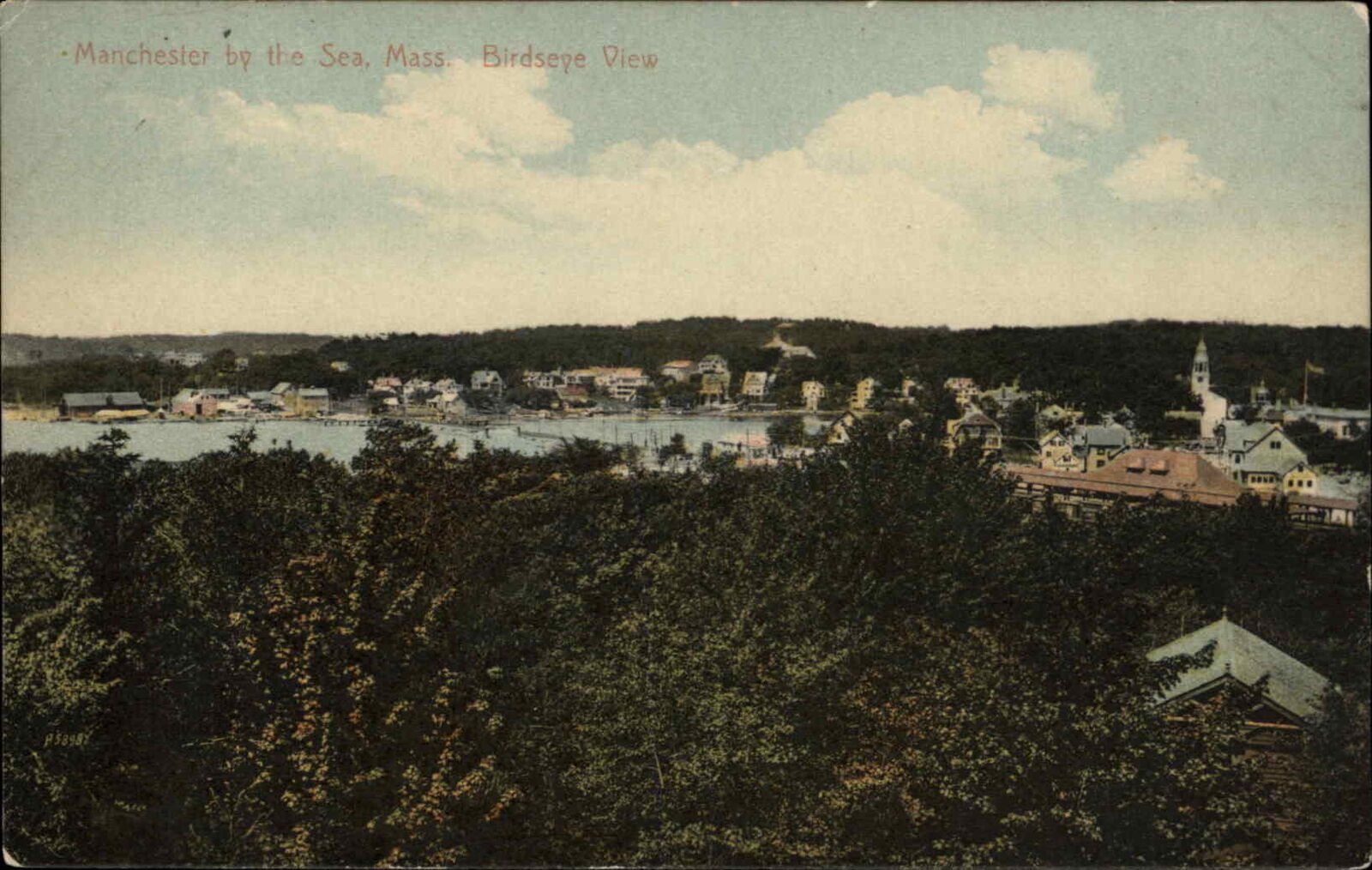 Manchester Massachusetts MA Bird's Eye View c1900s-20s Postcard ...