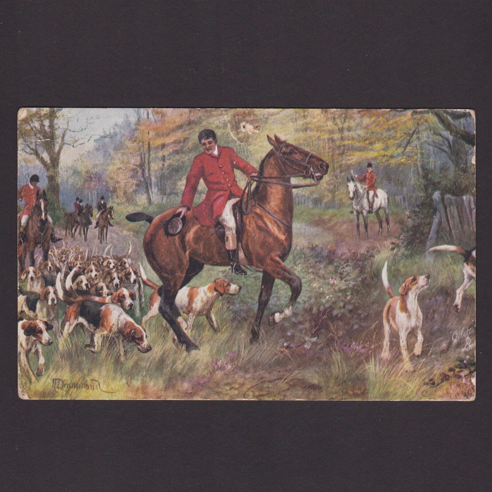 Vintage postcard, The Hunt Day, Horses, Dogs, Unposted | Other ...