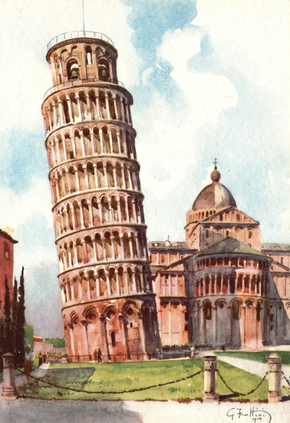 Vintage Postcard PISA La Torre Pendente The Learning Tower Tuscany ...