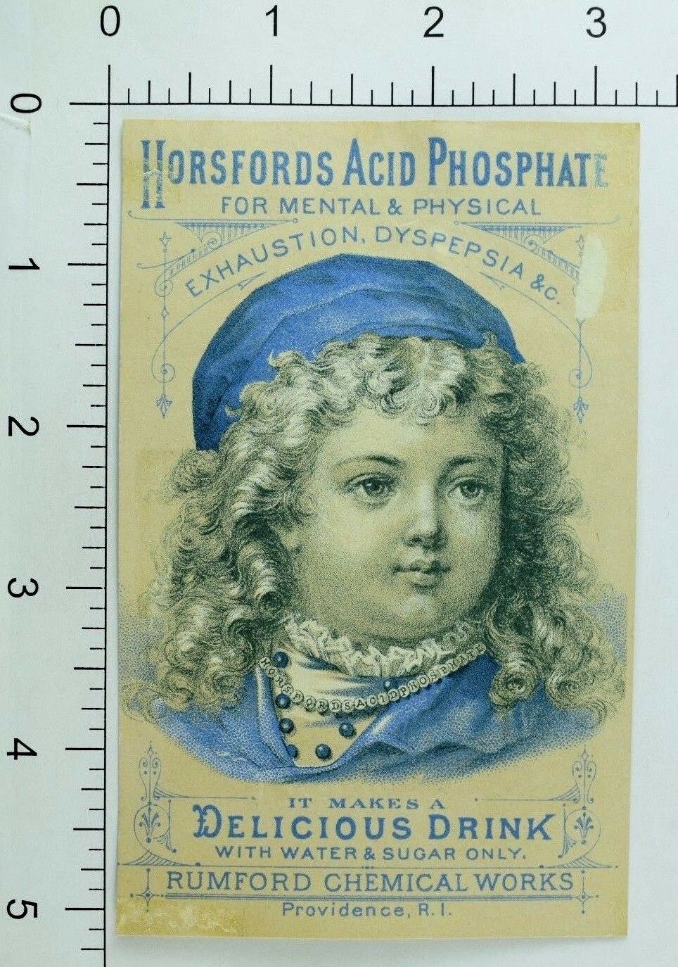 Horsford's Acid Phosphate Rumford Chemical Works Adorable Child In Blue ...