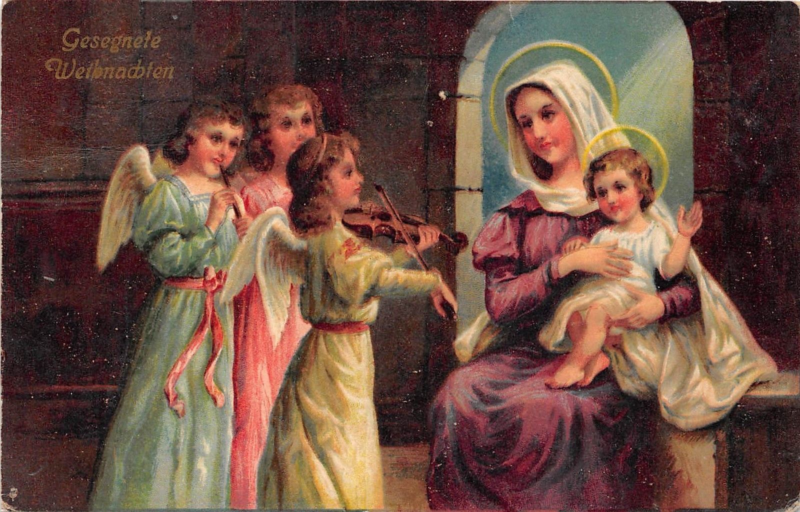 BG20338 children angel playing violin baby jesus weihnachten christmas ...