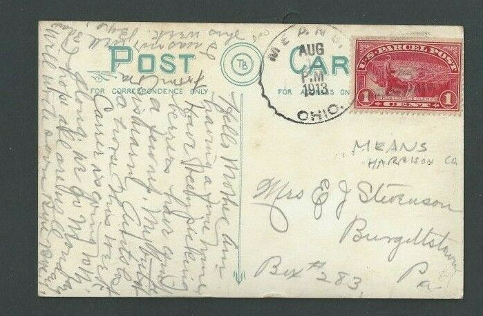 1913 Post Card Q1 Parcel Post Stamp On Jewett Ohio Rally Card | United ...