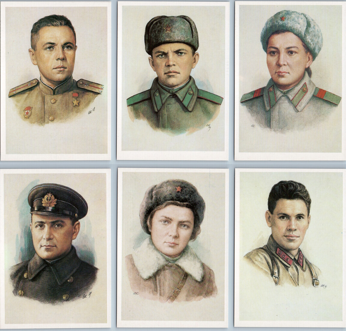 1985 SOVIET UNION HERO of WWII War Military SU USSR SET 16 Postcards ...