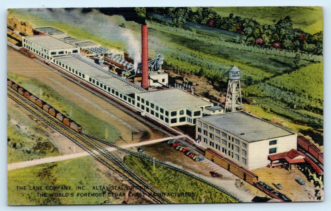 ALTAVISTA, Virginia VA ~ Cedar Chest LANE COMPANY Factory 1945 Linen ...