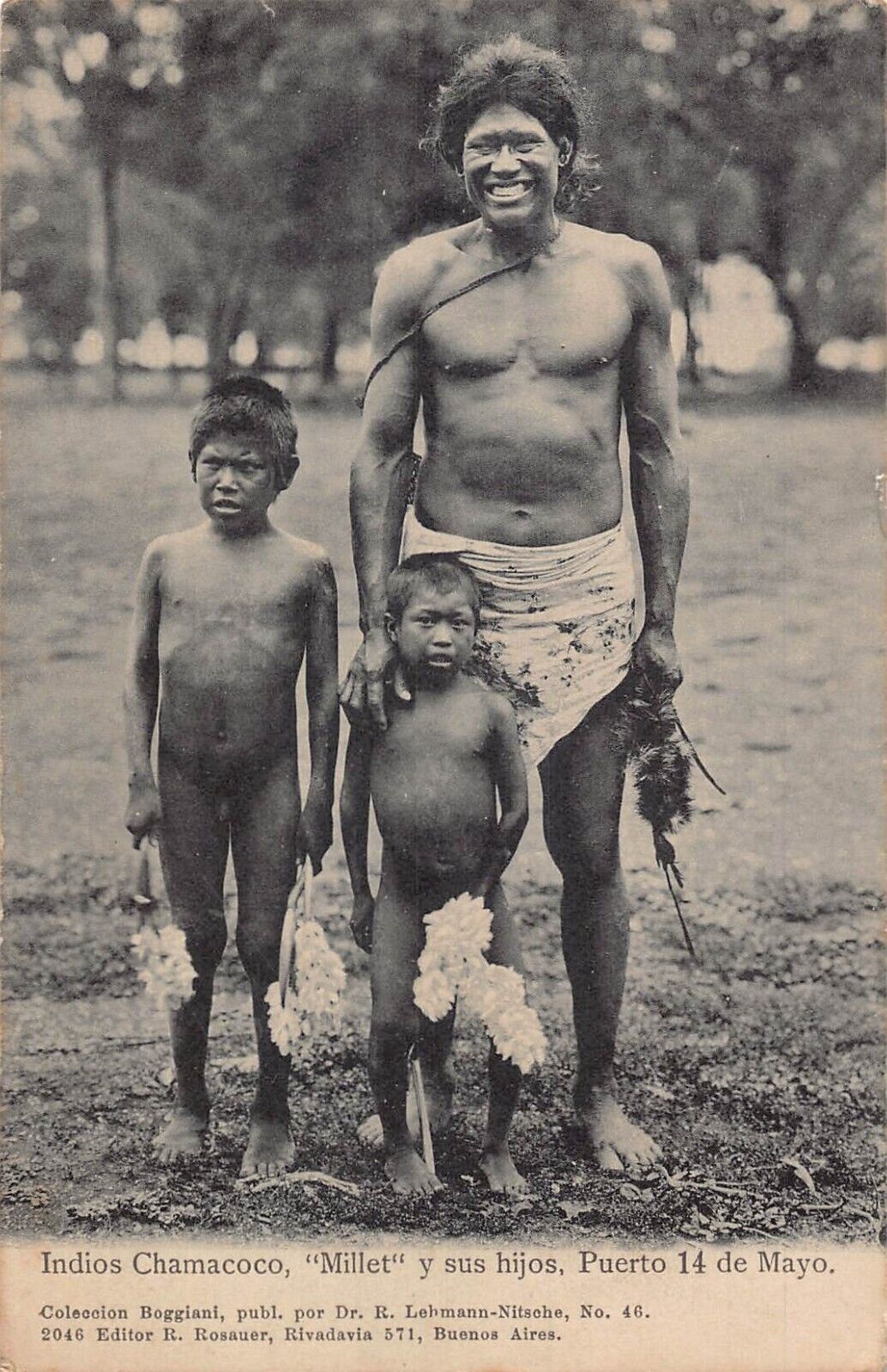 L335 Argentina Indian Chamacoco Millet y sus hijos Native American ...