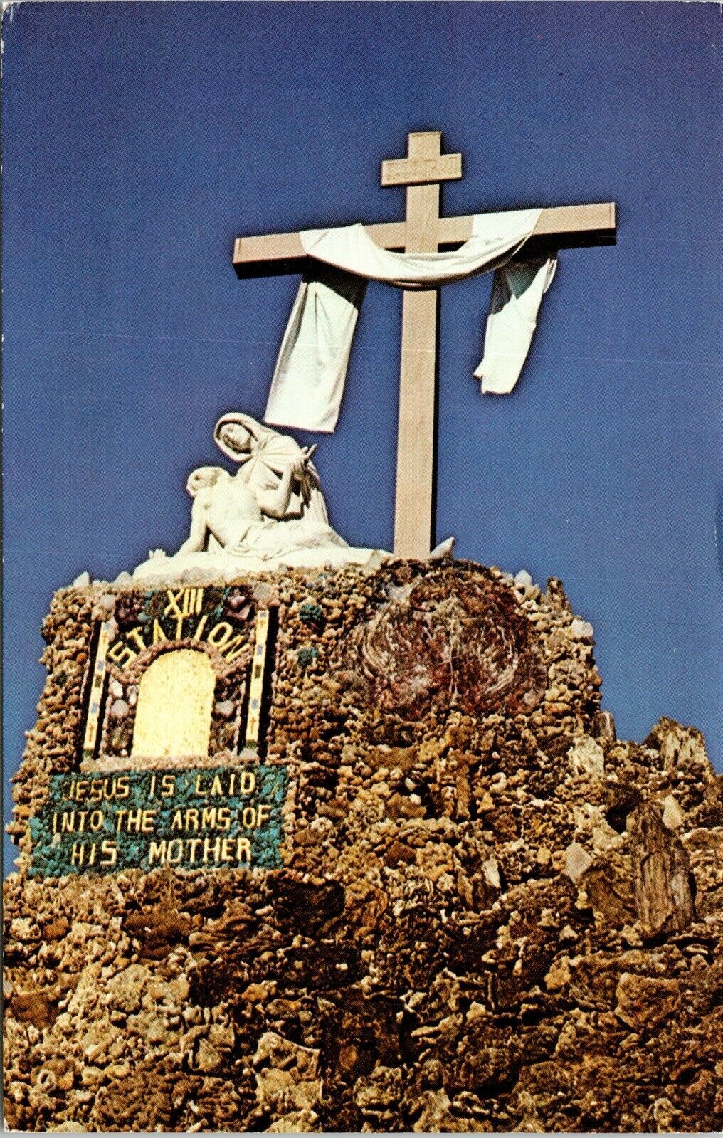 13th Station Cross Pieta Replica Mary Jesus Postcard Dexter VTG UNP ...