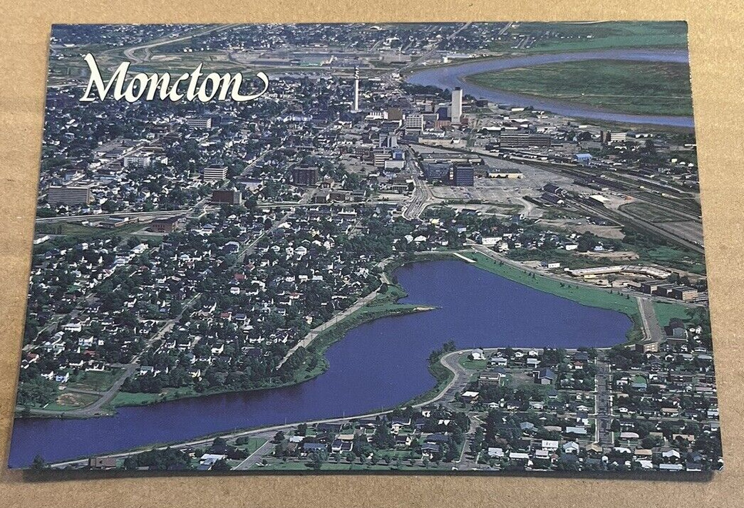 Postcard Unused - Aerial View Moncton,Petitcodiac River, New Brunswick ...
