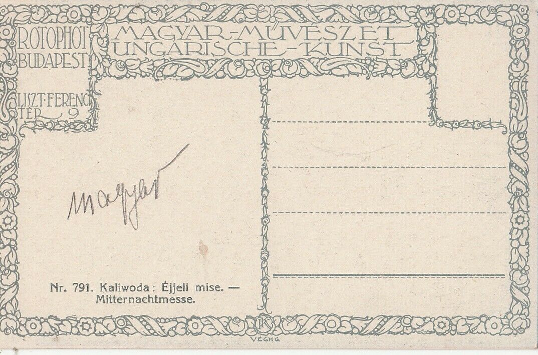 Midnight fair by Kaliwoda hungarian types artist early postcard ...
