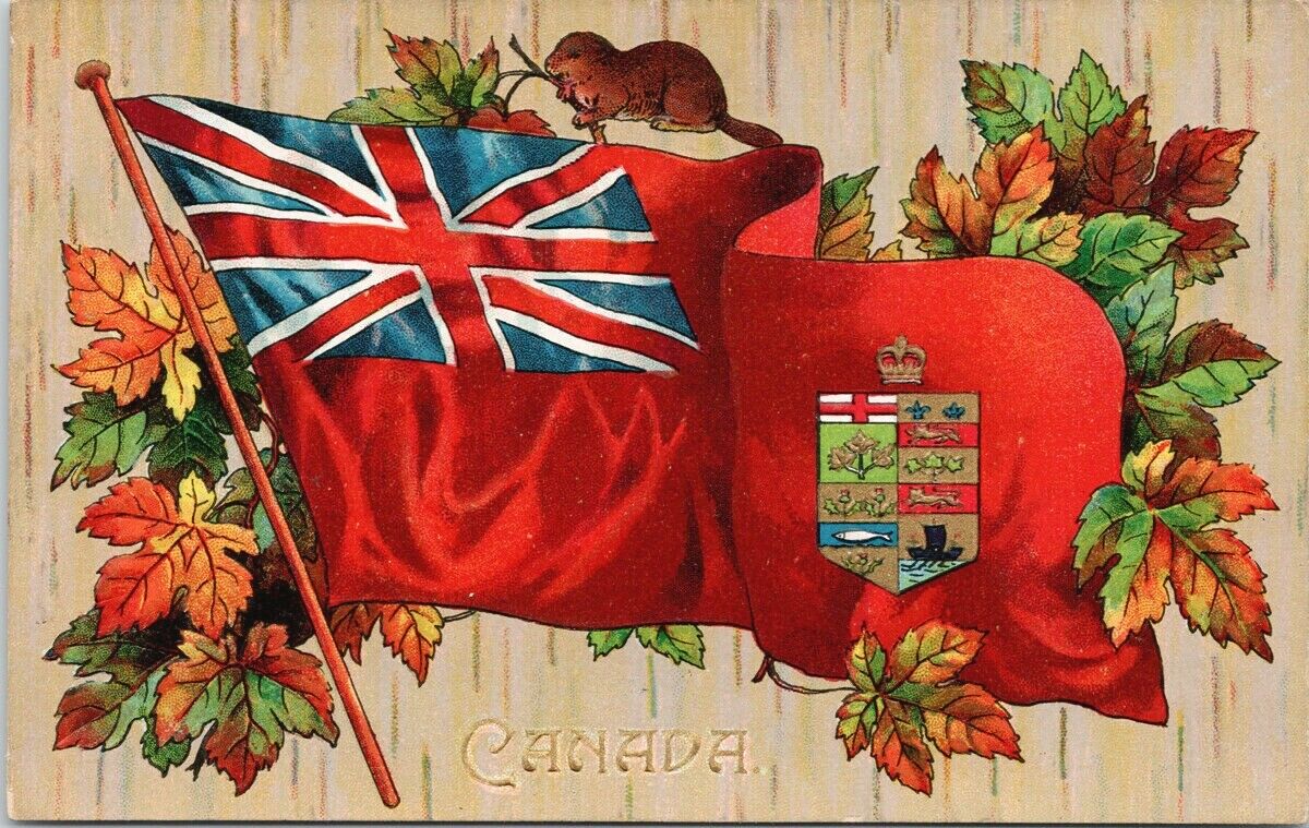 Patriotic Canada Red Ensign Coat of Arms Beaver Maple Illustrated ...