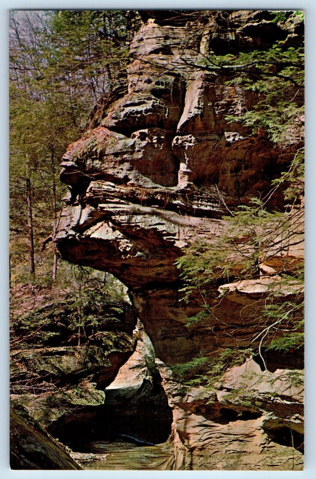 Logan Ohio Postcard Sphinx Head Old Man's Cave Hocking State Parks ...