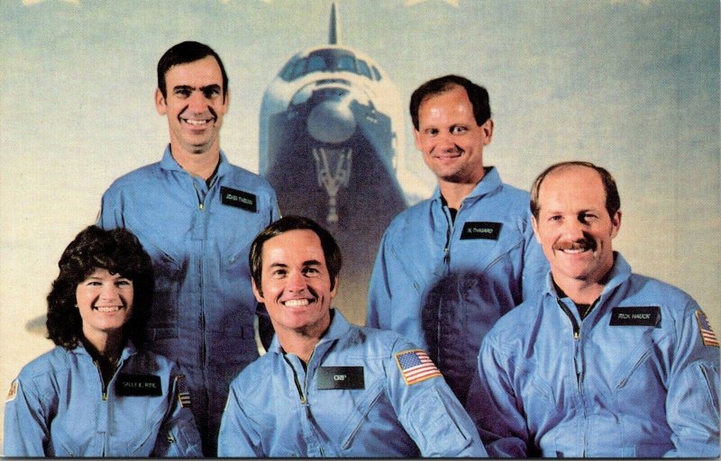 Postcard Space Shuttle Orbiter Challenger Crew Members Astronauts4047 ...