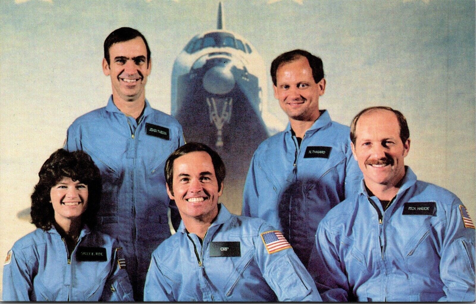 Postcard Space Shuttle Orbiter Challenger Crew Members Astronauts4047 ...