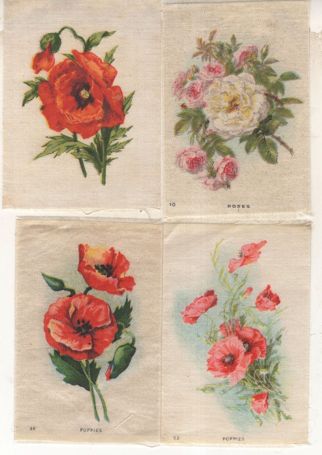 Flowers 4x Cigarette Cards Roses Silk Antique Circa WW1 Bundle | Topics ...