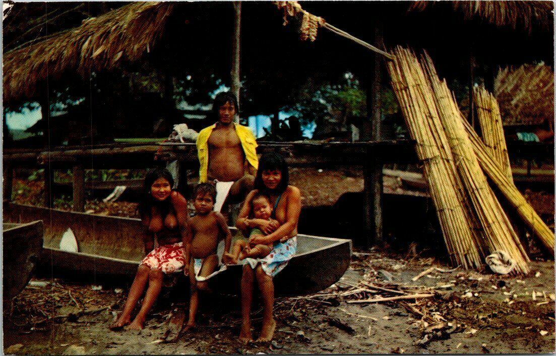 Vintage Postcard Family of Native Chocos Indian Family in the Interior ...