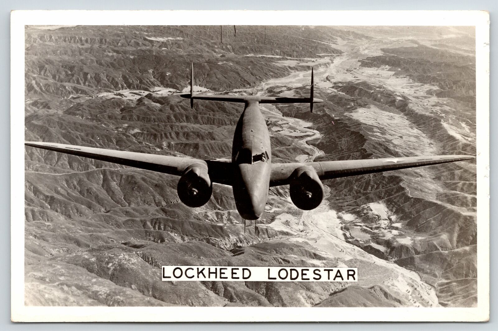 Aircraft~Lockheed Lodestar WWII Military Plane in Flight~Mountains ...
