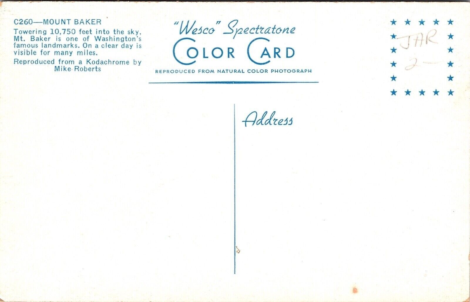 Mount Baker Skyh Wesco Spectratone Color Card Vintage Mike Roberts ...