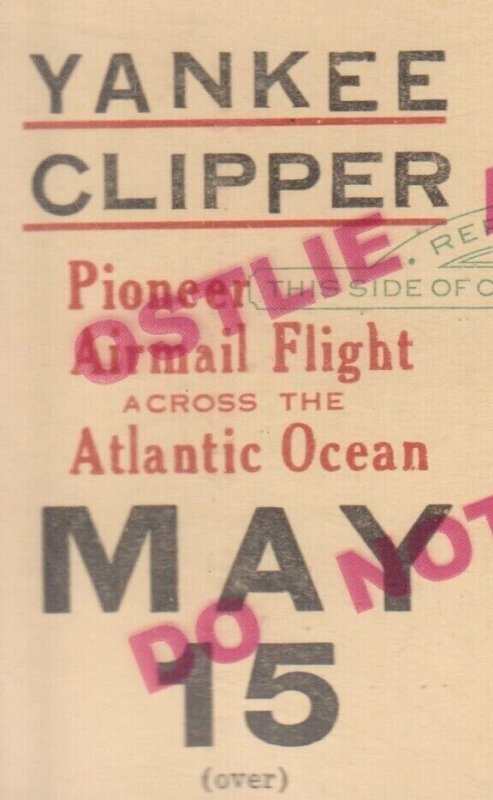 Washington DC 1939 1ST AIRMAIL FLIGHT Across ATLANTIC OCEAN "Yankee ...