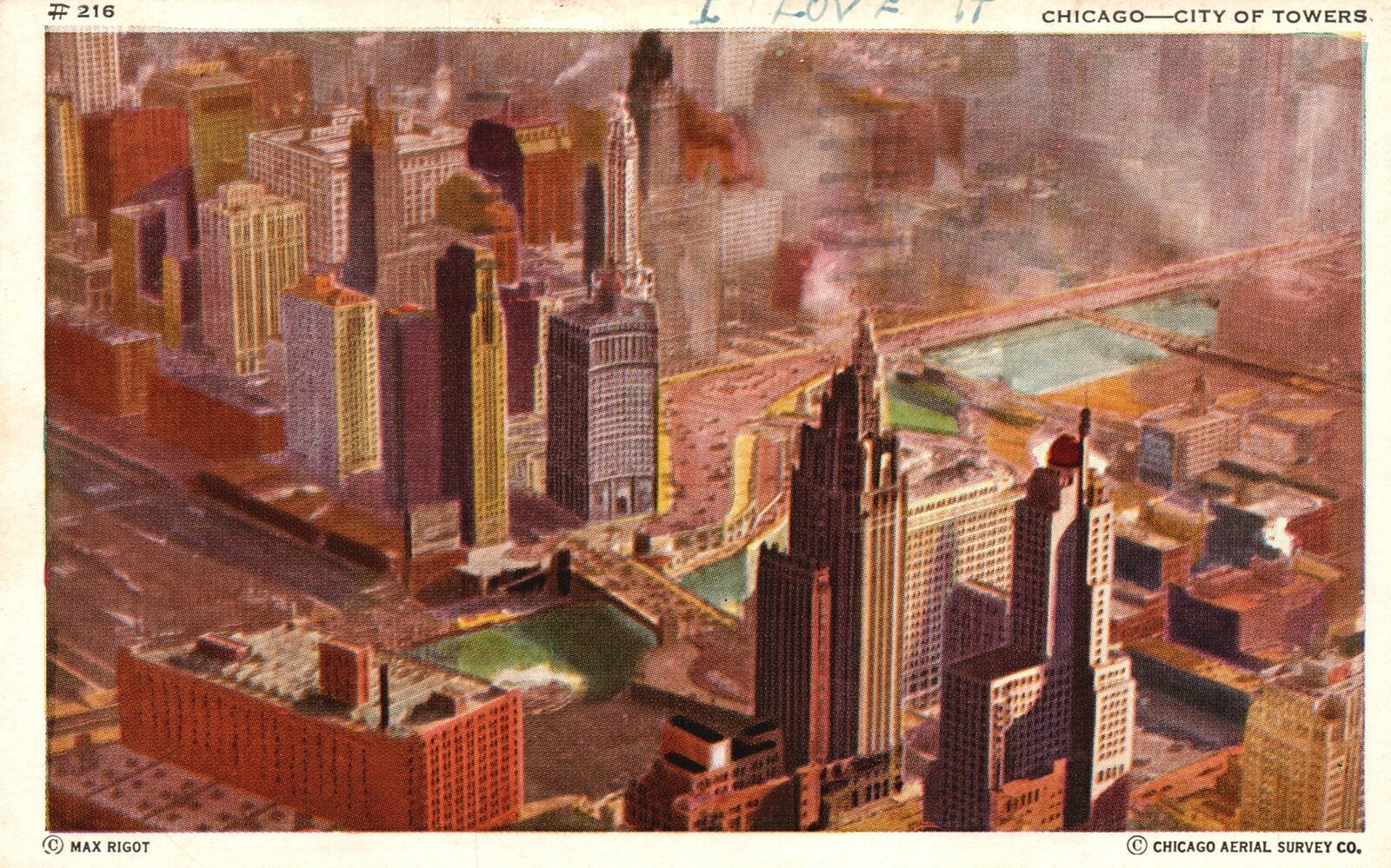 Vintage Postcard 1946 City Of Towers Aeroplane View Buildings Chicago ...