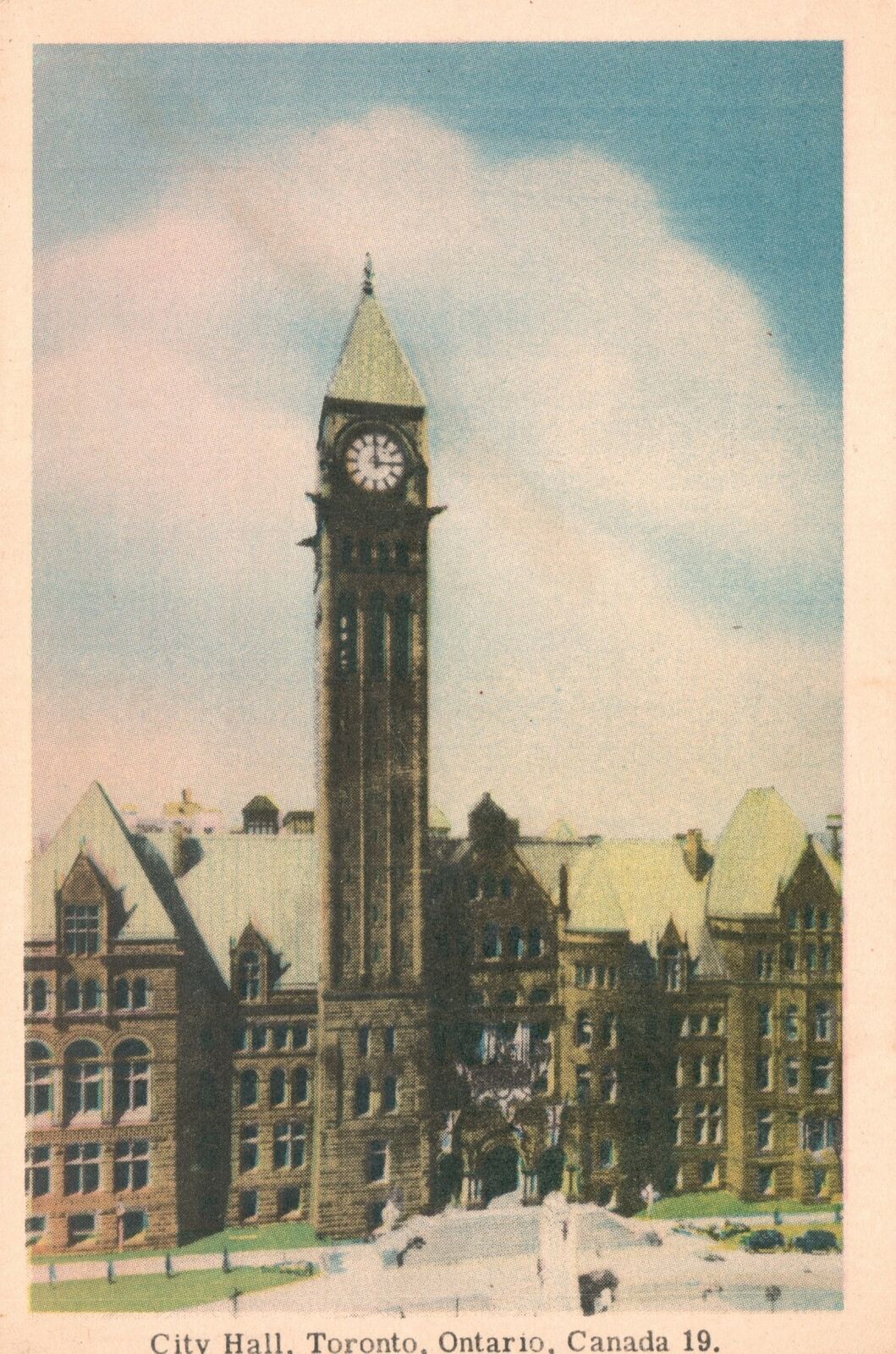 Vintage Postcard 1920s Clock Tower City Hall Building Toronto Ontario ...