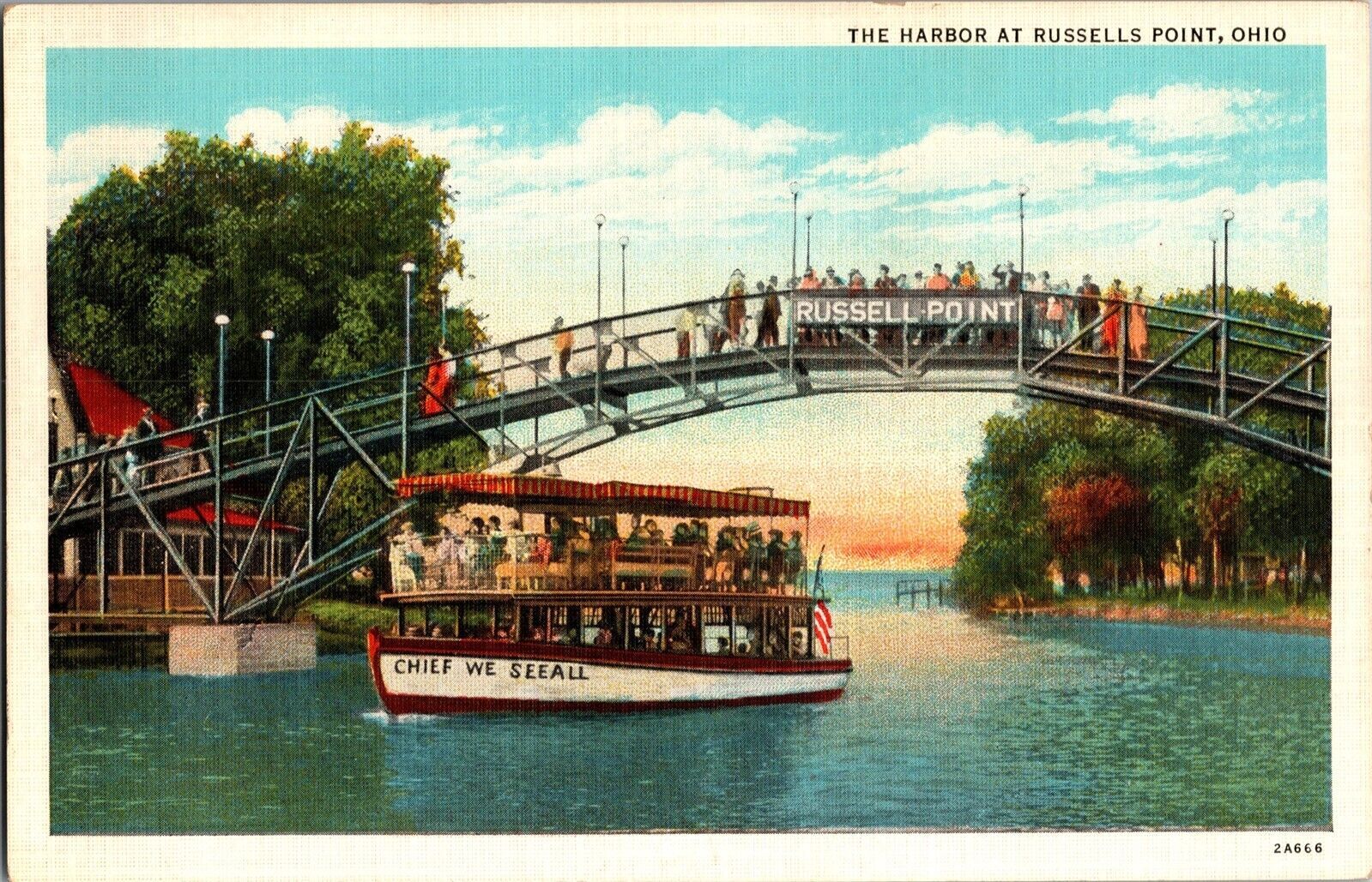Excursion Boat Chief We Seeall, Harbor, Russells Point OH Vintage ...