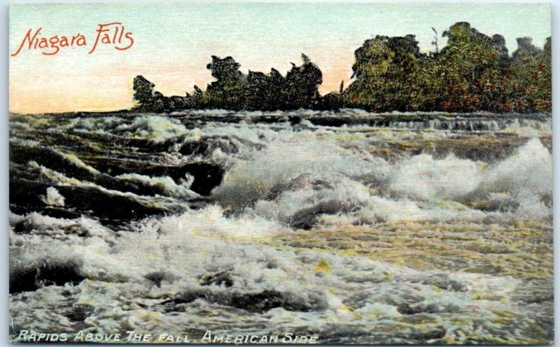 Postcard - Rapids Above the Fall, American Side, Niagara Falls, New ...