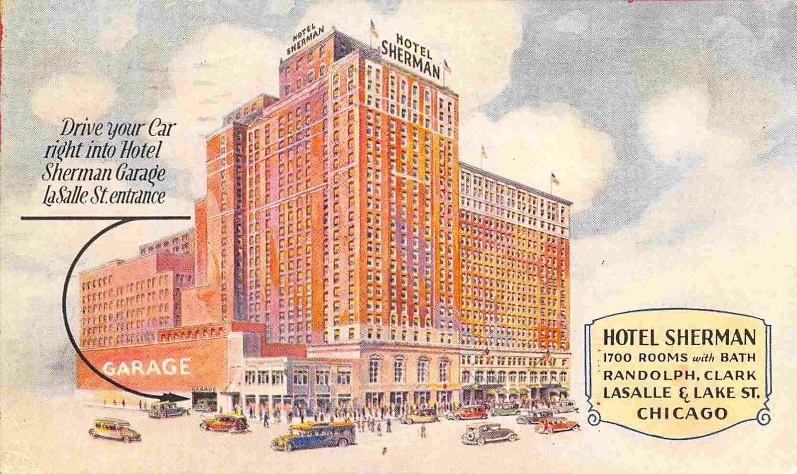 Hotel Sherman Chicago Illinois 1933 postcard | United States - Illinois ...
