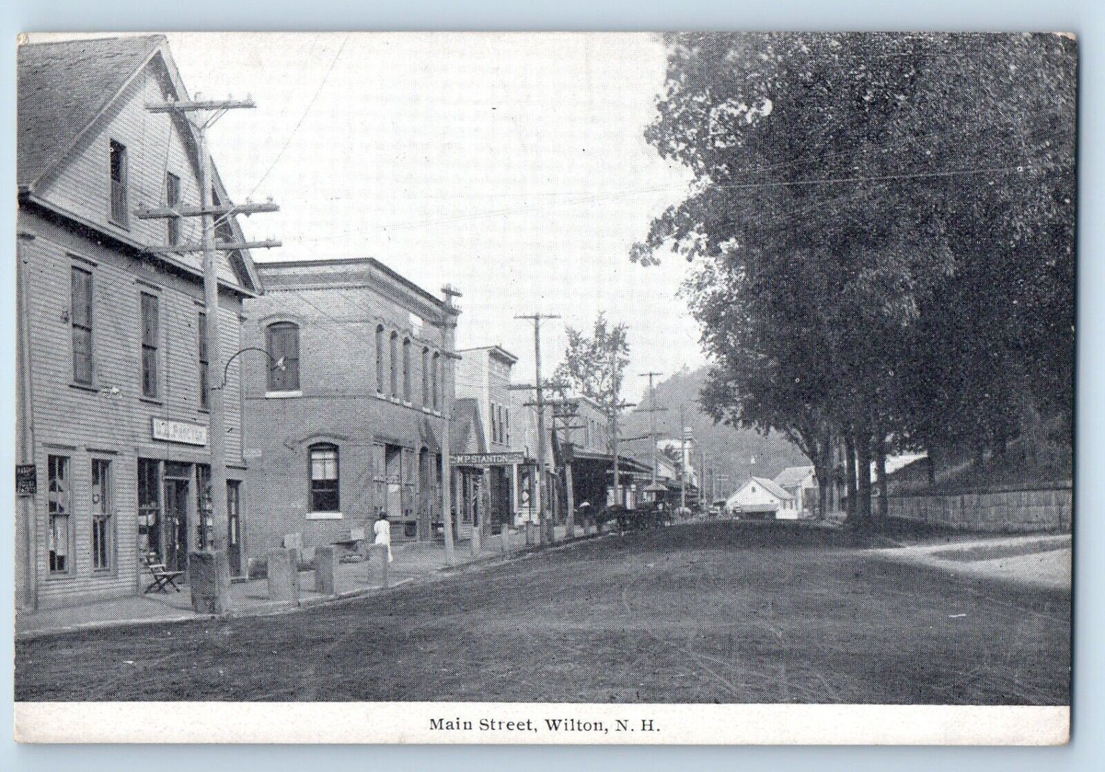 Wilton New Hampshire NH Postcard Main Street Scene Road Buildings 1910 ...