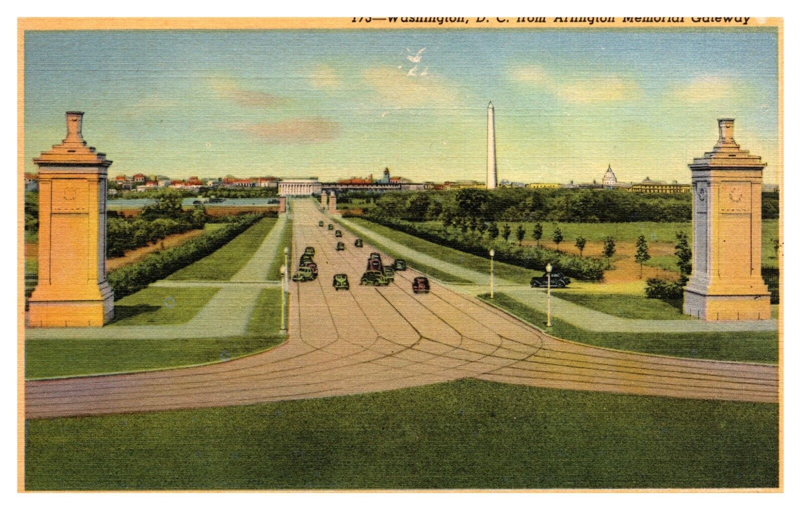 Vintage 1940s Postcard, Washington D.C. from Arlington Memorial Gateway ...