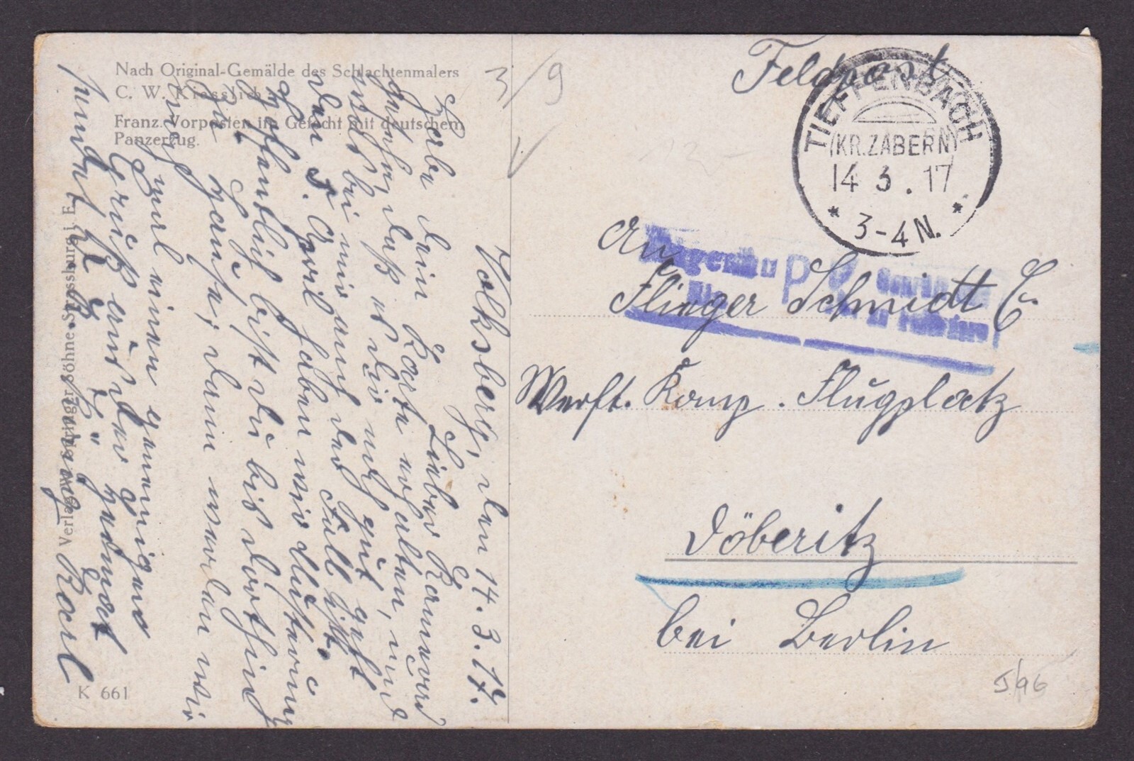GERMANY 1917, Postcard, French outposts a German armored train, WWI ...
