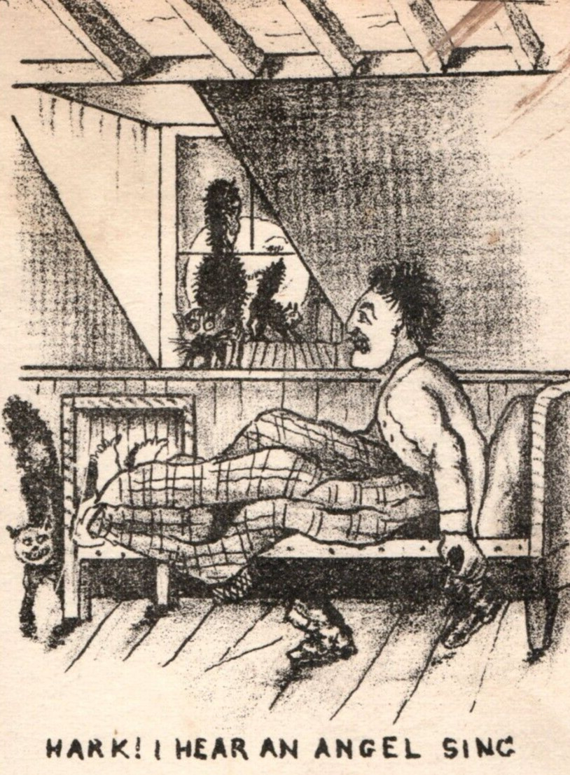 1870's-80's Black Cats Smiling Moon Man Hark Comical Oddball Victorian ...