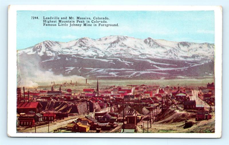 Postcard CO Leadville Mt Massive Little Johnny Mine Pre 1920s View R64 ...