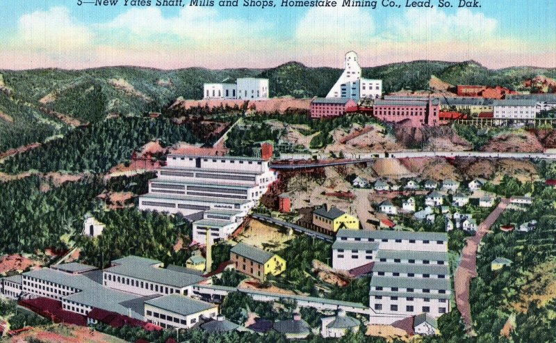 1930s New Yates Shaft Mills Shops Homestake Mining Lead South Dakota SD ...