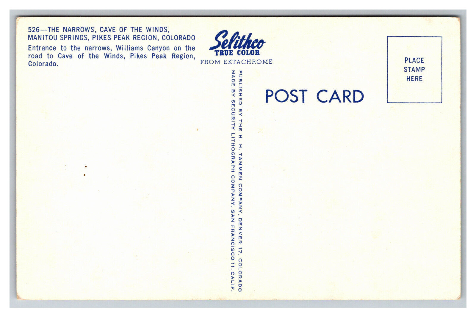 The Narrows Cave Of The Winds Manitou Springs Colorado Scenic Postcard ...