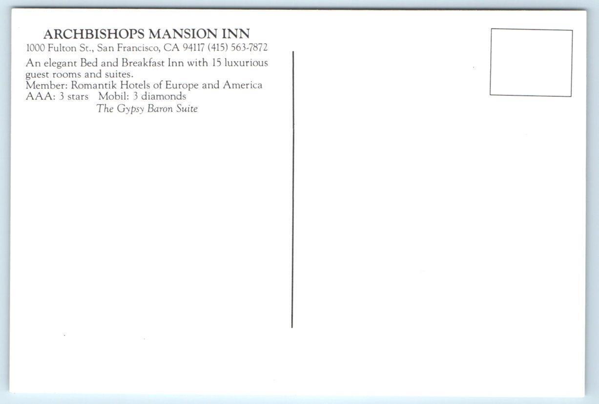 SAN FRANCISCO, CA ~ Gypsy Baron Suite ARCHBISHOPS MANSION INN 4"x6 ...