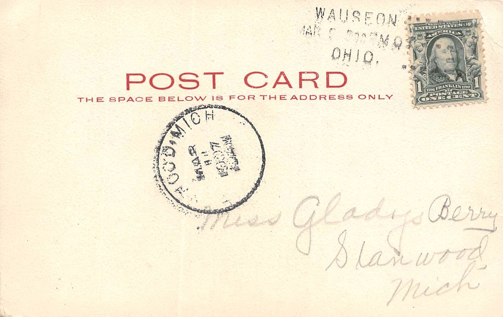 Wauseon Ohio High School Building, Undivided Back Vintage Postcard ...