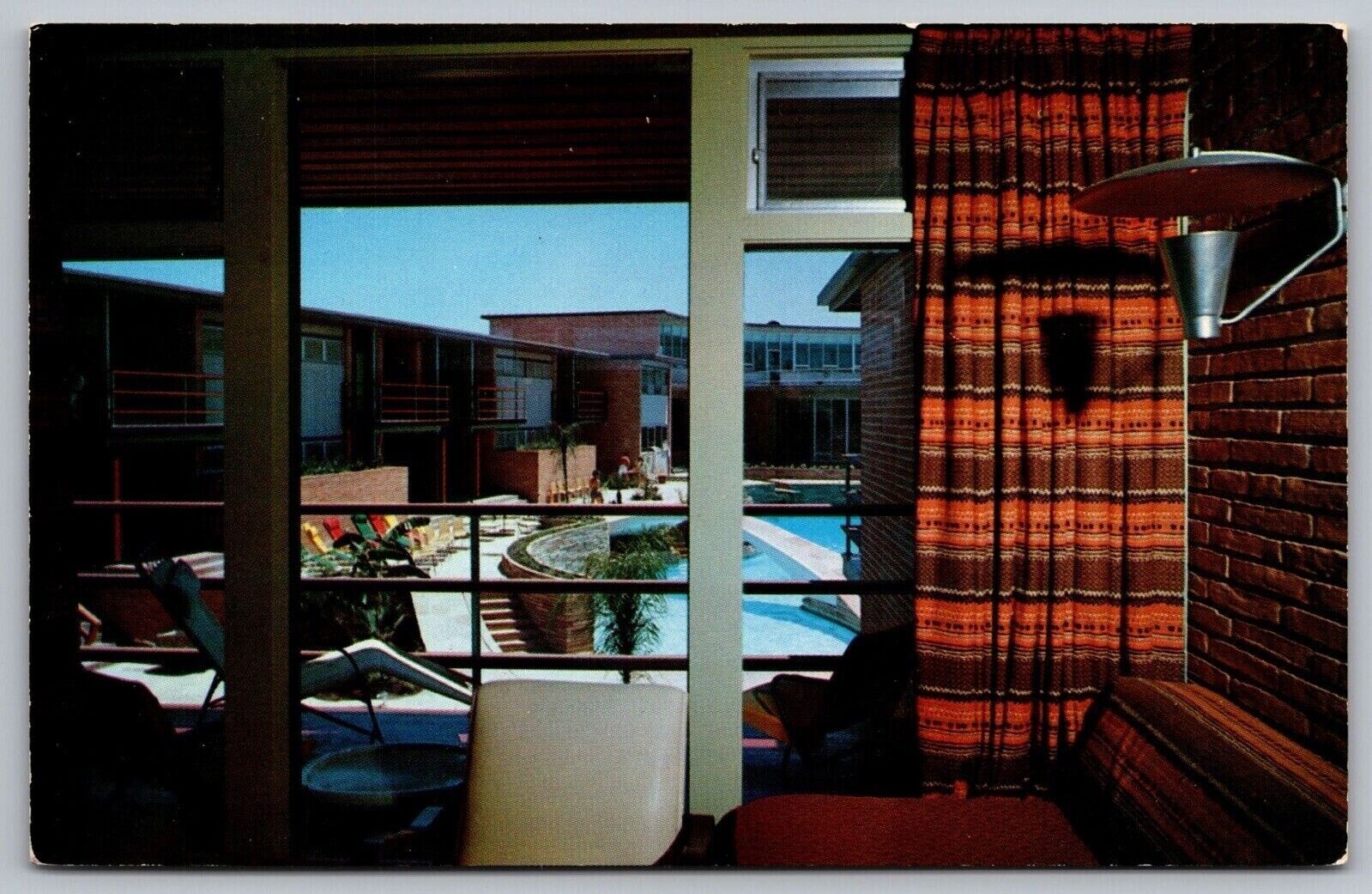 Galveston Texas Jack Tar Hotel Suites Interior Swimming Pool Chrome UNP ...